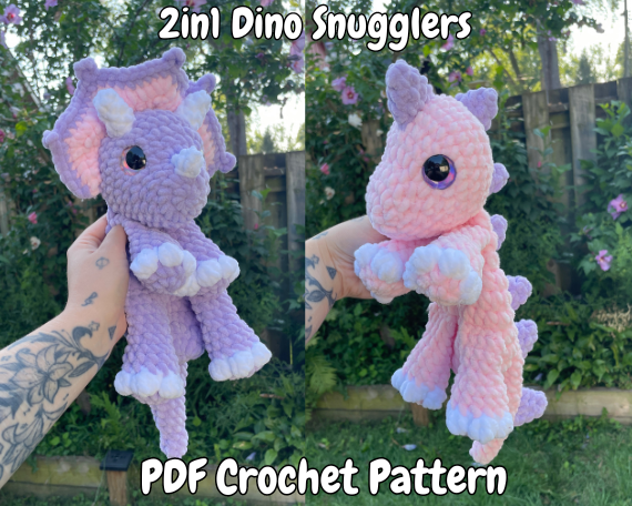 DIGITAL PDF | 2in1 Dino Snugglers Crochet Amigurumi Pattern – Zero ...