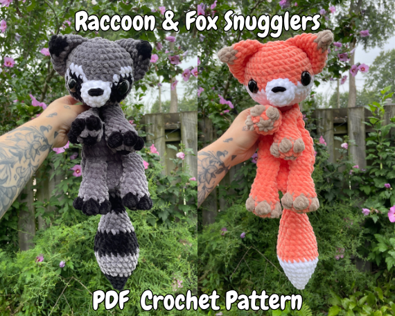 DIGITAL PDF | Raccoon & Fox Snugglers Crochet Amigurumi Pattern – Zero ...