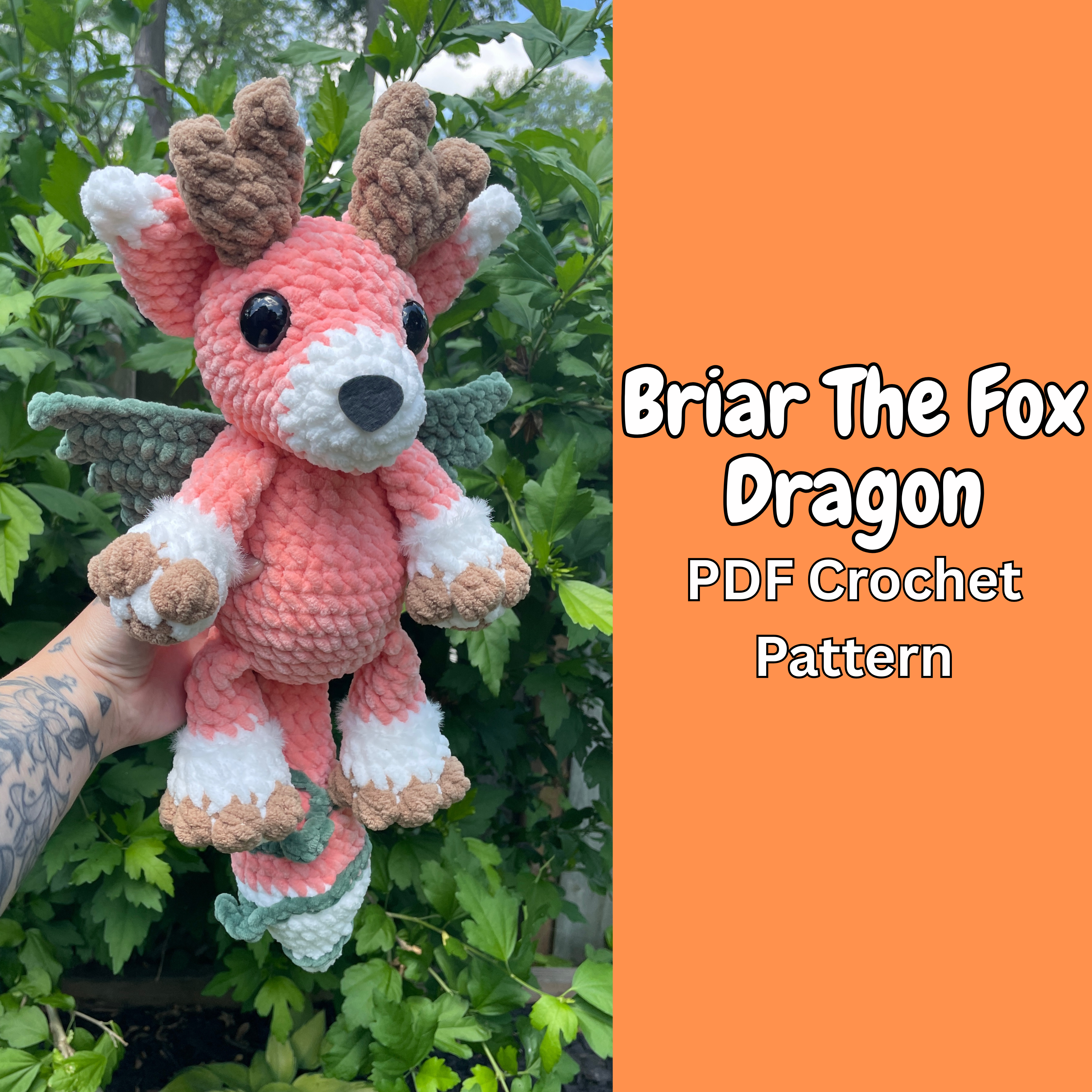 DIGITAL PDF | Briar The Fox Dragon Crochet Amigurumi Pattern – Zero ...