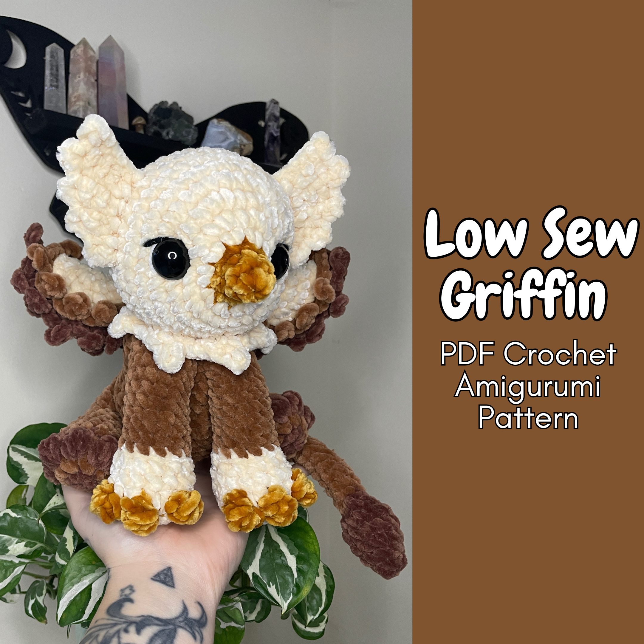 DIGITAL PDF | Low Sew Griffin Crochet Amigurumi Pattern – Zero Gravity ...