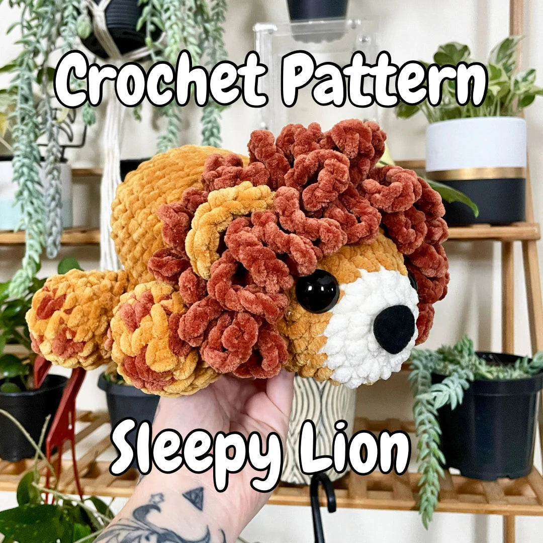 DIGITAL PDF | Sleepy Lion Crochet Pattern – Zero Gravity Crochet